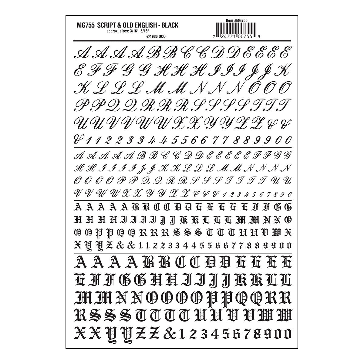 SCRIPT & OLD ENGLISH BLACK DT